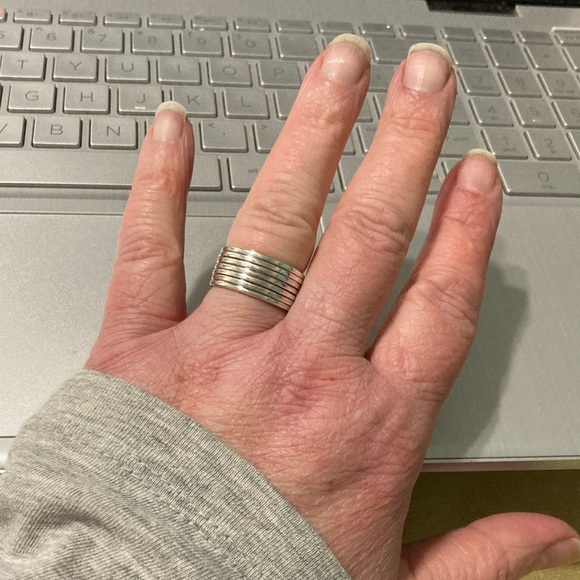 Sterling | Jewelry | Sterling 7 Day Band Stack Wide Ring Size Approx 75 ...